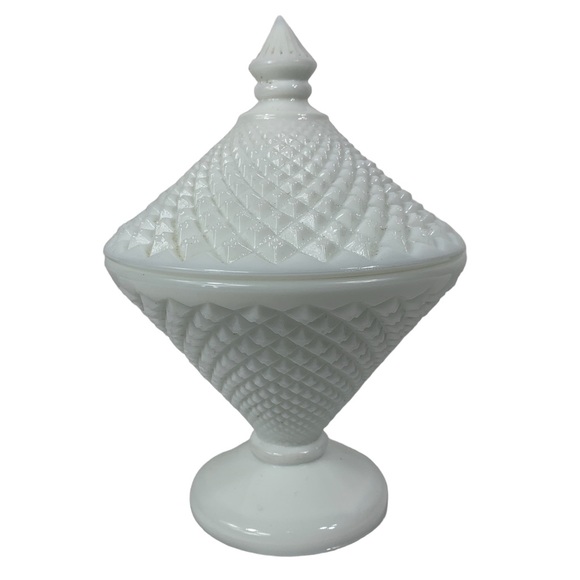 Accents | Milk Glass Diamond Point Covered Dish | Poshmark
